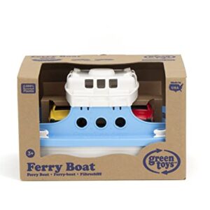 Green Toys Ferry Boat with Mini Cars Bathtub Toy, Blue/White, Standard