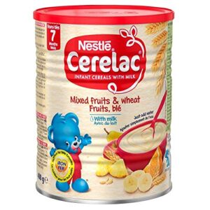 nestle cerelac, mixed fruits and wheat with milk, 14.1 ounce can