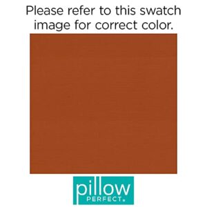 Pillow Perfect Monti Chino Solid Indoor/Outdoor Wicker Patio Sofa/Swing Cushion, Weather and Fade Resistant, 18" x 45", Burnt Orange