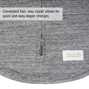 Woombie Original Baby Swaddling Blanket - Soothing, Cotton Baby Swaddle - Wearable Baby Blanket, Twilight Heathered Gray, 5-13 lbs