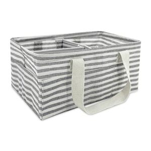 wdesign diaper caddy organizer – large baby diaper caddy with organizing compartments – baby storage organizer for newborn baby essentials – collapsible basket tote bag for nursery, travel (stripe)