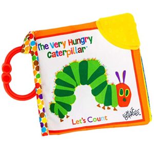 let's count soft book - world of eric carle the very hungry caterpillar baby on the go clip teething crinkle soft sensory book for babies, 5.25x5.25 inch