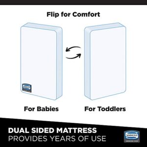 Simmons Kids SlumberTime Naturally 2-Stage Premium Plant-Based Soy Foam Baby Crib Mattress & Toddler Mattress - Waterproof - GREENGUARD Gold & CertiPUR-US Certified - Ideal Firmness - Made in USA