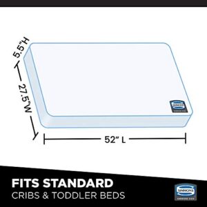 Simmons Kids SlumberTime Naturally 2-Stage Premium Plant-Based Soy Foam Baby Crib Mattress & Toddler Mattress - Waterproof - GREENGUARD Gold & CertiPUR-US Certified - Ideal Firmness - Made in USA