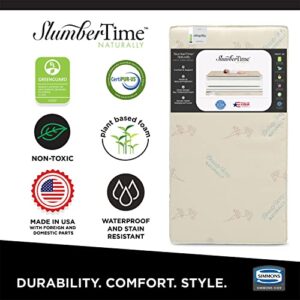 Simmons Kids SlumberTime Naturally 2-Stage Premium Plant-Based Soy Foam Baby Crib Mattress & Toddler Mattress - Waterproof - GREENGUARD Gold & CertiPUR-US Certified - Ideal Firmness - Made in USA