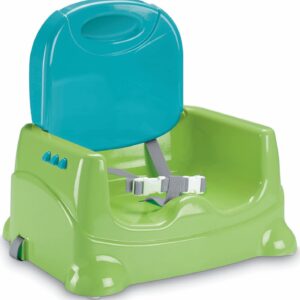 Fisher-Price Portable Toddler Booster Seat, Healthy Care, Travel Dining Chair with Dishwasher Safe Tray, Green