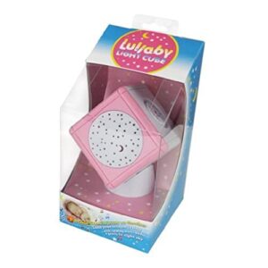 Portable Baby Soother, Night Light, and Star Projector in One - Lullaby Light Cube - w Touch Sensors - (Pink)