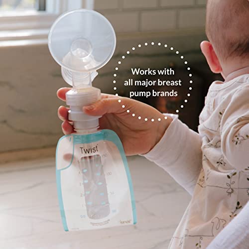 Kiinde Twist Universal Direct-Pump Feeding System Starter Kit for Leak-Free and Transfer-Free Breastmilk Collection, Freezing, Heating and Feeding, New Mom Gift