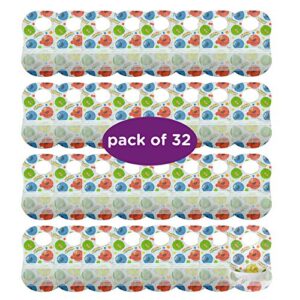 Bibsters Sesame Street Large Disposable Bibs with Patented Crumb-Catcher, Leakproof Liner, and Reusable Fastener -Age 6 Months and Up 32 count (Pack of 1)