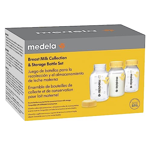 Medela Breast Milk Collection and Storage Bottles, 6 Pack, 5 Ounce Breastmilk Container, Compatible with Medela Breast Pumps and Made Without BPA