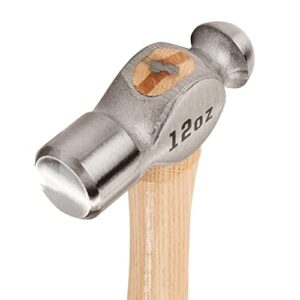 ESTWING Ball-Peen Hammer - 12 oz Metalworking Tool with Forged Steel Head & Hickory Wood Handle - MRW12BP