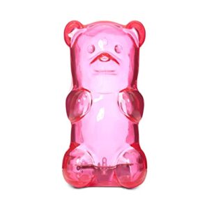 gummygoods squeezable gummy bear night light for kids room, babies, toddlers, nursery | rechargeable, portable, cordless, 60 min sleep timer (pink)