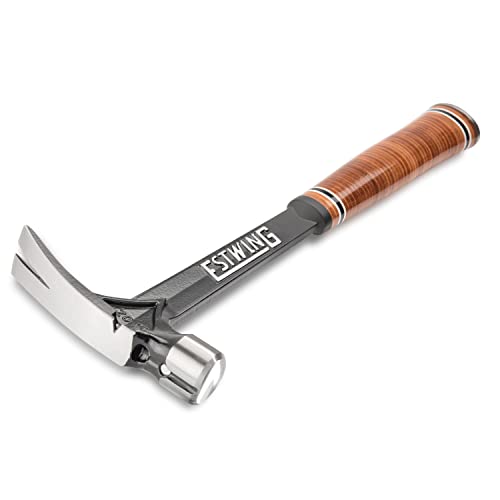 ESTWING Ultra Series Hammer - 15 oz Rip Claw Framer with Smooth Face & Genuine Leather Grip - E15S