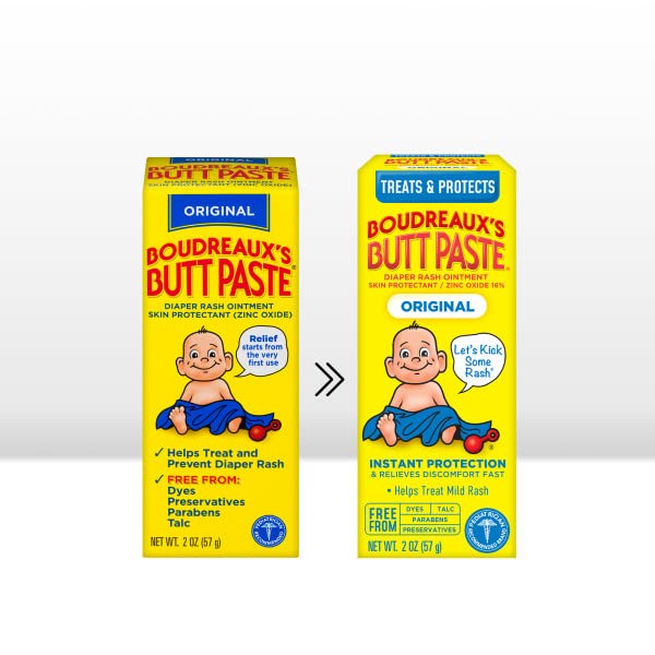 Boudreaux's Butt Paste Diaper Rash Ointment Original 2 oz (Pack of 2)