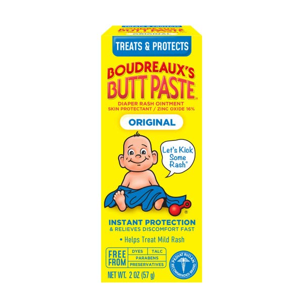 Boudreaux's Butt Paste Diaper Rash Ointment Original 2 oz (Pack of 2)