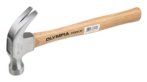 Olympia Tools Claw Hammer, 60-014, 8 Ounce,Silver