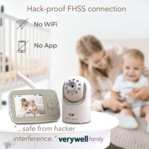 Infant Optics DXR-8 Video Baby Monitor, Non-WiFi Hack-Proof FHSS Connection, Interchangeable Lenses, Pan Tilt Zoom, LED Sound Bar, Night Vision, and Two-way Talk