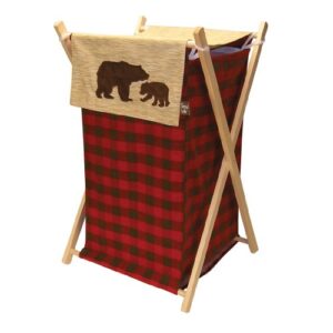 trend lab northwoods hamper set, red/tan , 27x15x15 inch (pack of 1)