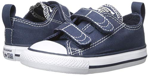 Converse Baby Boys Chuck Taylor All Star 2V Low Top Sneaker, Navy/White, 7 Infant