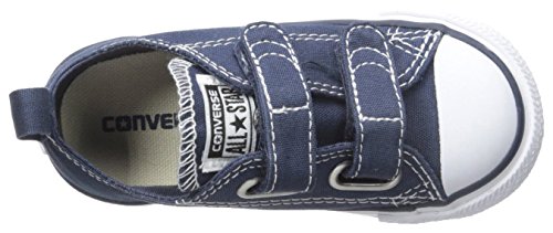 Converse Baby Boys Chuck Taylor All Star 2V Low Top Sneaker, Navy/White, 7 Infant