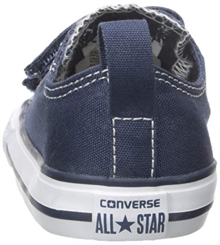 Converse Baby Boys Chuck Taylor All Star 2V Low Top Sneaker, Navy/White, 7 Infant