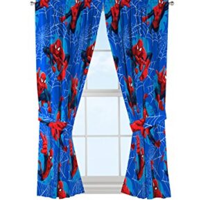 Jay Franco Marvel Spiderman 'Astonish' 42" x 63" Curtain Panel Pair with Tie Backs Drape Set, 63 in