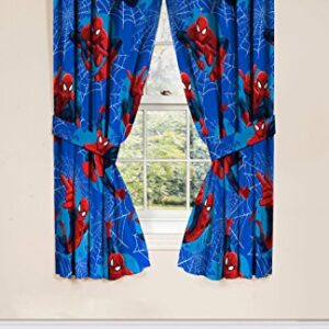 Jay Franco Marvel Spiderman 'Astonish' 42" x 63" Curtain Panel Pair with Tie Backs Drape Set, 63 in