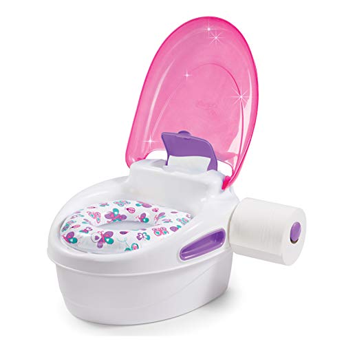 Summer Step by Step Potty, Pink - 3-in-1 Potty Training Toilet - Features Contoured Seat, Flushable Wipes Holder and Toilet Tissue Dispenser, 13x9.5x15.5 Inch (Pack of 1)