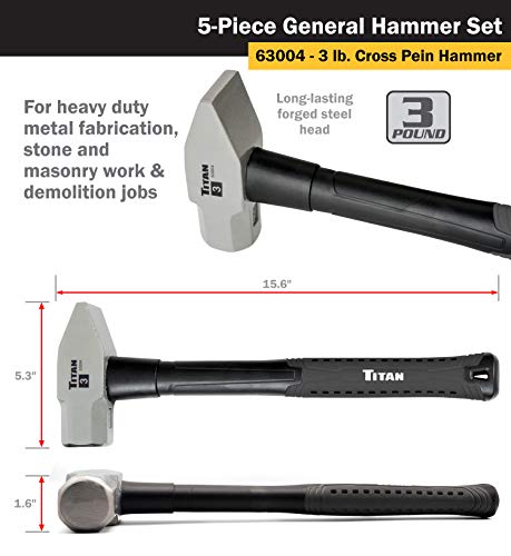 Titan 63125 5-Piece Hammer Set