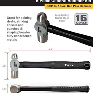 Titan 63125 5-Piece Hammer Set