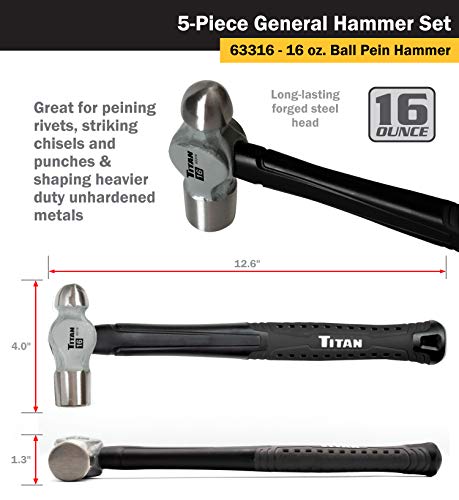 Titan 63125 5-Piece Hammer Set