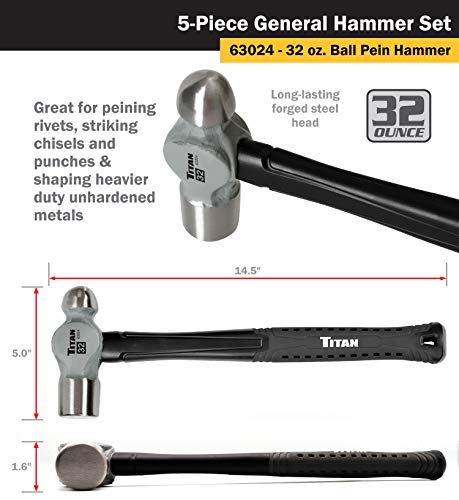 Titan 63125 5-Piece Hammer Set