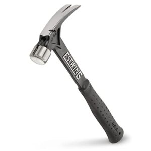 estwing ultra series hammer - 15 oz short handle rip claw with smooth face & shock reduction grip - eb-15sr,black