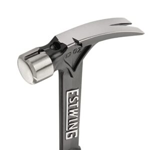 ESTWING Ultra Series Hammer - 15 oz Short Handle Rip Claw with Smooth Face & Shock Reduction Grip - EB-15SR,Black