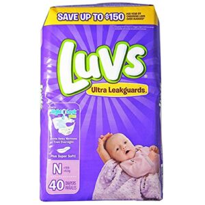 luvs newborn ultra leakguards diapers, 40 count