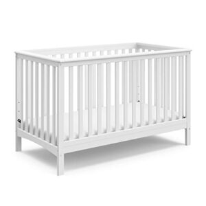 storkcraft hillcrest 4-in-1 convertible crib (white) - converts to daybed, toddler bed, and full-size bed, fits standard full-size crib mattress, adjustable mattress support base