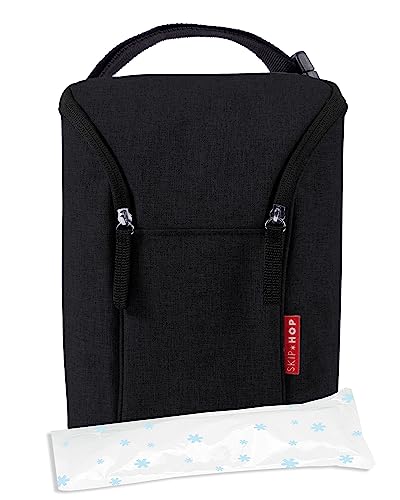 Skip Hop Baby Breastmilk Cooler Insulated Bottle Bag, Grab & Go, Black