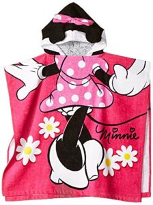 disney minnie mouse 22" x 22" hooded poncho bath/beach towel