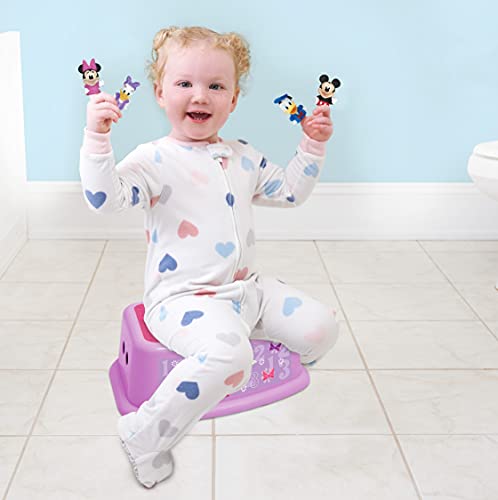 Ginsey Disney Minnie Mouse "Bowtique" Bathroom Step Stool for Kids Using the Toilet and Sink, Pink, 9.75"x5.25"x14.25", (56720)