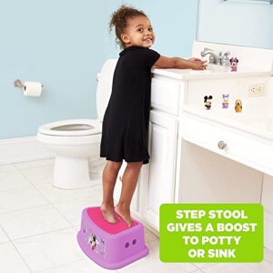 Ginsey Disney Minnie Mouse "Bowtique" Bathroom Step Stool for Kids Using the Toilet and Sink, Pink, 9.75"x5.25"x14.25", (56720)