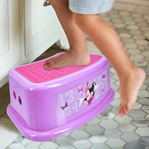 Ginsey Disney Minnie Mouse "Bowtique" Bathroom Step Stool for Kids Using the Toilet and Sink, Pink, 9.75"x5.25"x14.25", (56720)