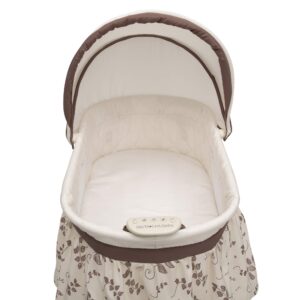 Delta Children Deluxe Sweet Beginnings Bedside Bassinet - Portable Crib with Lights and Sounds, Falling Leaves