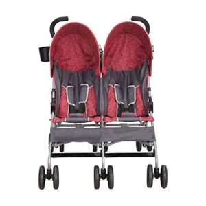 Delta Children LX Side by Side Stroller - with Recline, Storage & Compact Fold, Grey