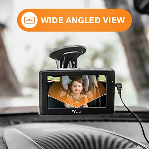 Yada | Car Portable Baby Monitor with Night Vision Cam, Wireless Transmission, Universally Compatible, 4.3” Digital Display, Mounts onto Headrest and/or Windshield