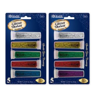 bazic 6g / 0.21 oz. 5 primary color glitter shaker (3441-12)