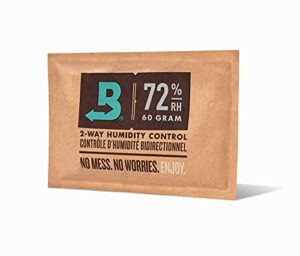 boveda 72% two-way humidity control packs for storing up to 25 items – single – for wood containers – moisture absorber – humidifier pack – individually wrapped hydration packet