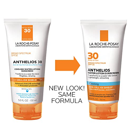 La Roche-Posay Anthelios Cooling Water Lotion Sunscreen for Body and Face, Broad Spectrum Sunscreen SPF, Absorbs Quickly, Water Resistant Every Day Sun Protection for Sensitive Skin