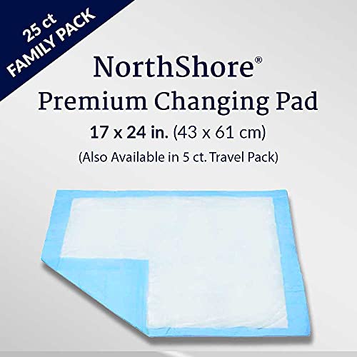 NorthShore Premium, 17 x 24, 8 oz, Baby Changing Pads, Small, Case/100 (4/25s)