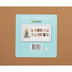 Pearhead My First Year Photo Moments Baby Keepsake Picture Frame, Baby’s First Year Photo Frame, Gender-Neutral Baby Milestone Nursery Wall Décor, 13 Photo Inserts, White