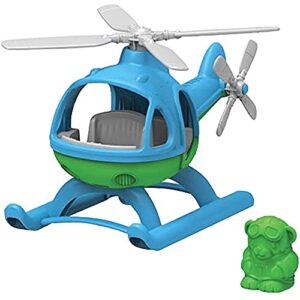 green toys helicopter, blue/green